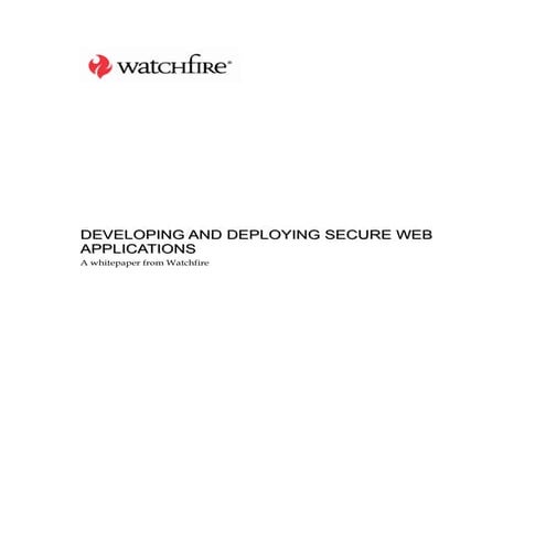 Developingsecurewebappswatchfire | PDF | Computer Software and Applications | Computing