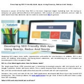 Developing seo friendly web apps using reactjs, redux and nextjs