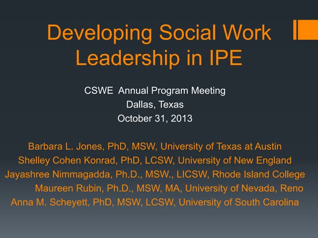 Leadership in Social Work (1) | PPTX