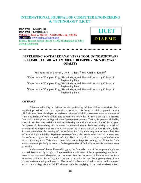 Software Reliability Growth Model Pptx Computer Software And Applications Computing