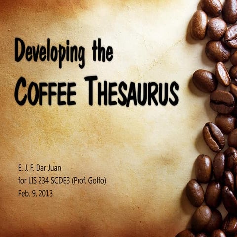 Developing the Coffee Thesaurus | PDF