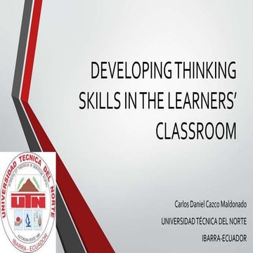 Developing thinking skills in the learners’ classroom | PPT