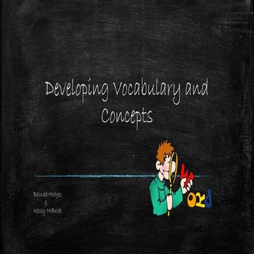 Developing vocabulary and concepts | PPTX