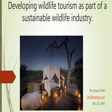Developing wildlife tourism 2018 | PPTX