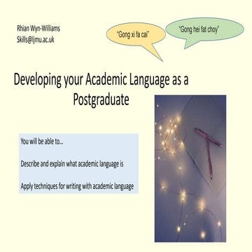 Developing your academic language | PPTX