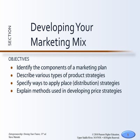 Developing your marketing mix | PPT