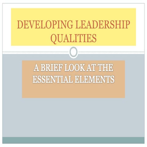Leadership qualities | PPTX