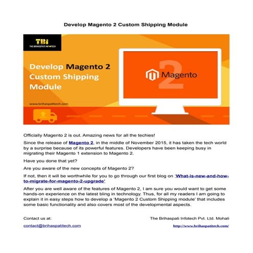 Develop magento 2 custom shipping module | PDF