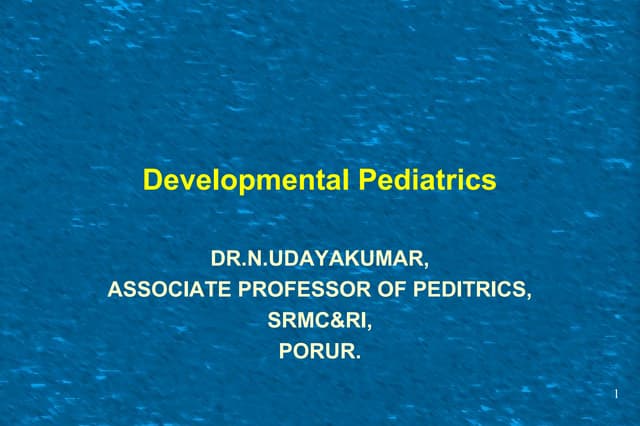 Developmental Screening test (Denver II - Overview) | PPTX