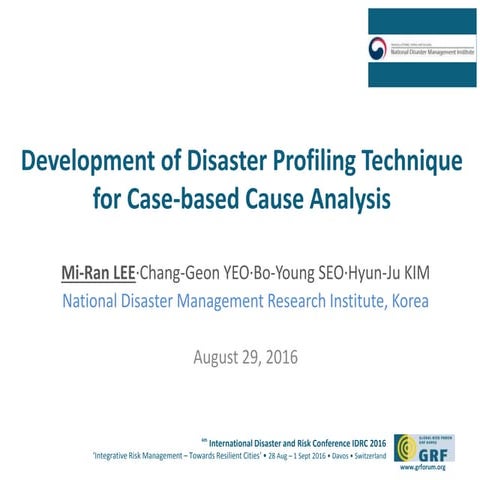 Development of Disaster Profiling Technique for Case-based Cause ...