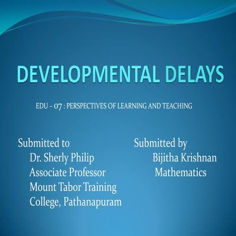 Global developmental delay | PPTX
