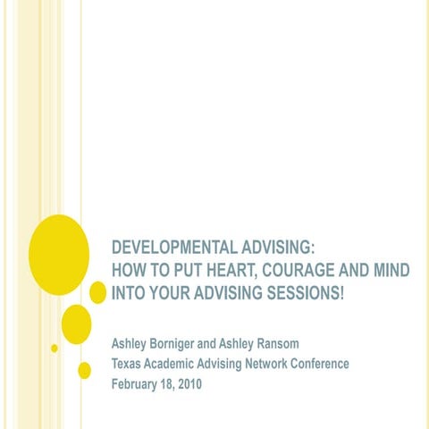 Developmental Advising: How to Put Heart, Courage, and Mind Into Your ...