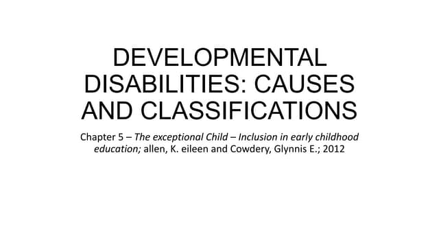 Perinatal and postnatal causes of intellectual disabilities chapter 2 ...