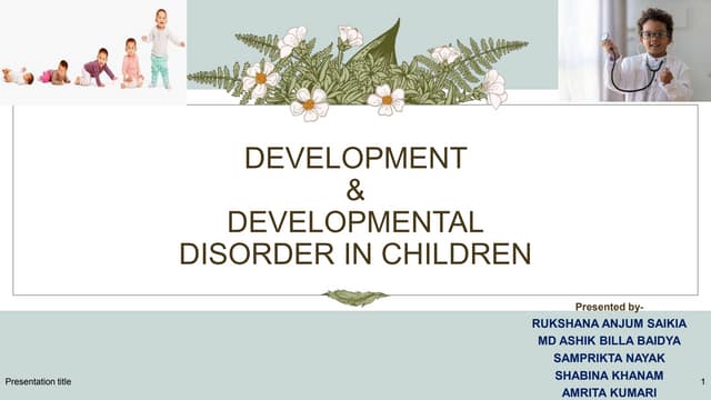 Global Developmental Delay (GDD) | PPTX