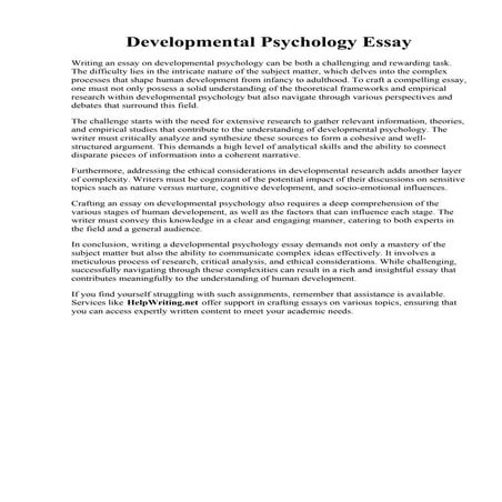 Developmental Psychology Essay.pdf