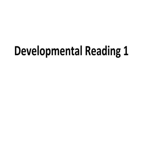 Developmental reading 1 | PPT