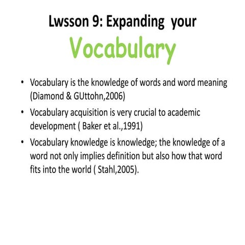 Expanding Vocabulary | PPTX