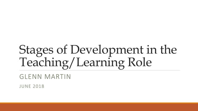 Stages of Teachers Development | PPTX