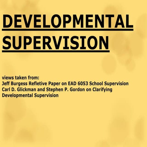 Developmental supervision | PPTX