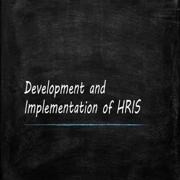 Development and implementation of hris | PPTX