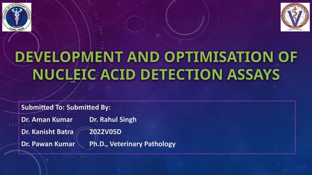 Development And Optimisation Of Nucleic Acid Detection Assays Pptx