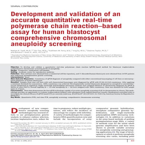 Development And Validation Of An Accurate Quantitative Real Time Polymerase Chain Reaction Based