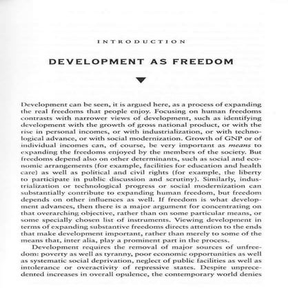 Development as freedom | PDF