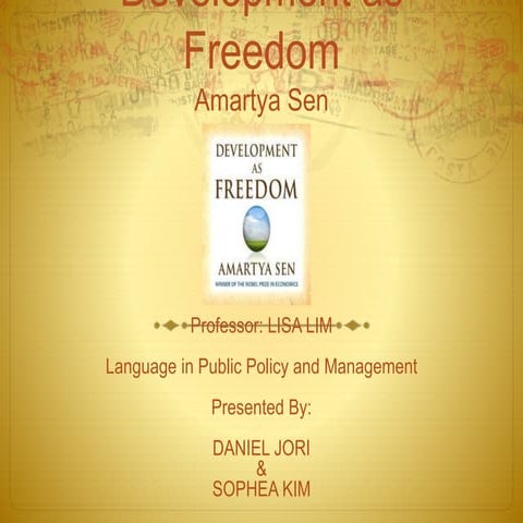 Development as freedom slide presentation | PPTX