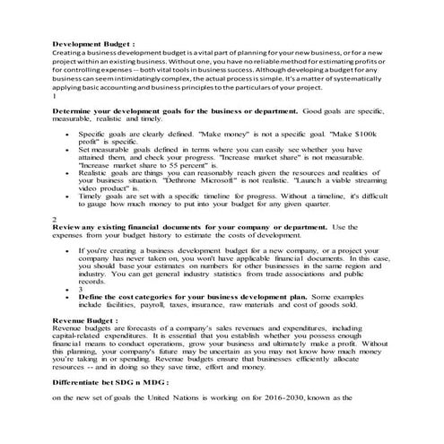 Development budget | DOCX