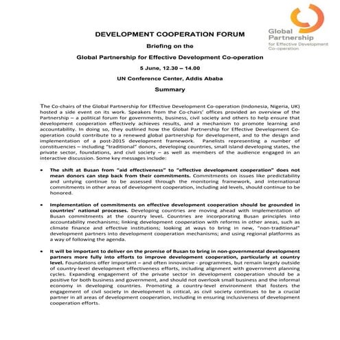 Global Partnership Monitoring Framework: Why, What and How? | PDF