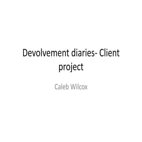Development diaries | PPT
