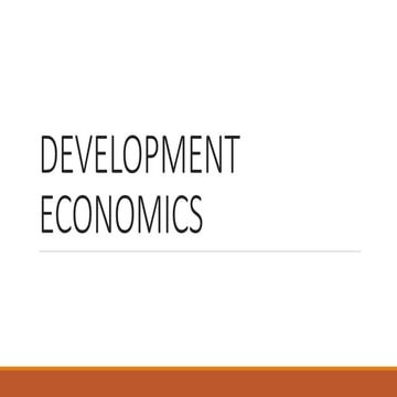 Development Economics | PPTX