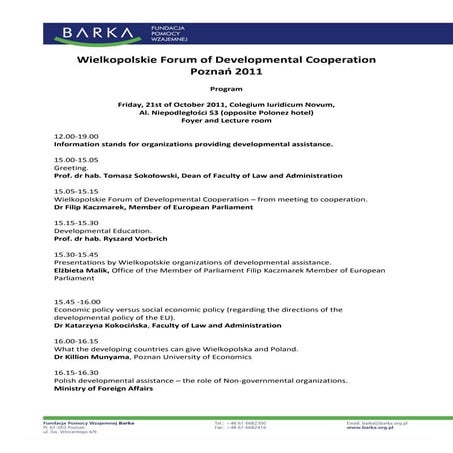 Development forum programme | PDF