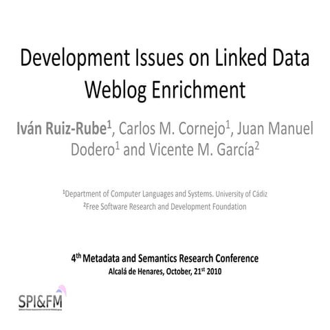 Development issues on linked data weblog enrichment | PPT