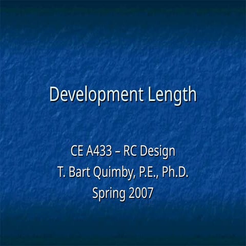Development Length of reinforcement for construction project | PPT
