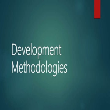 Development methodologies | PPTX