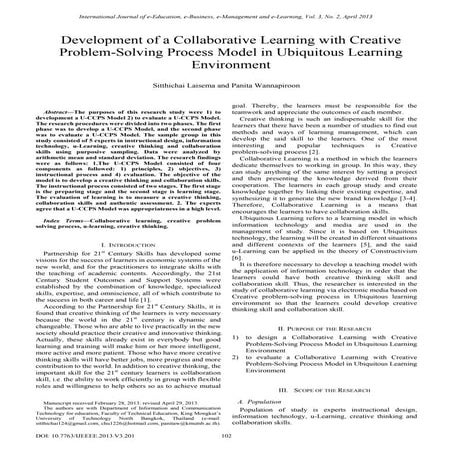 Development of a collaborative learning with creative problem solving process model in ...