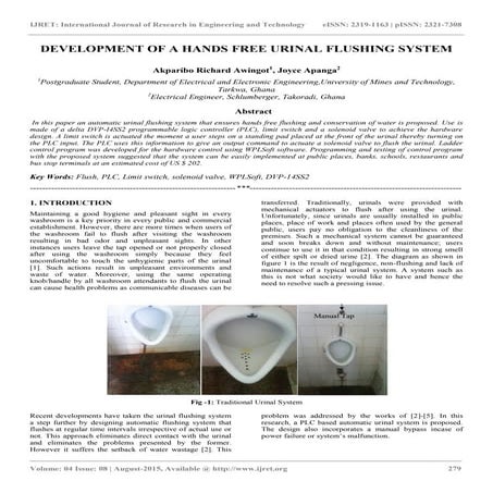 Development of a hands free urinal flushing system | PDF