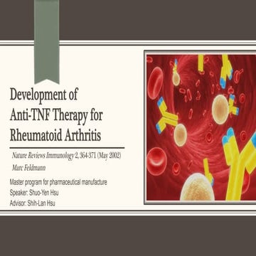 Development of anti tnf therapy for rheumatoid arthritis | PPT