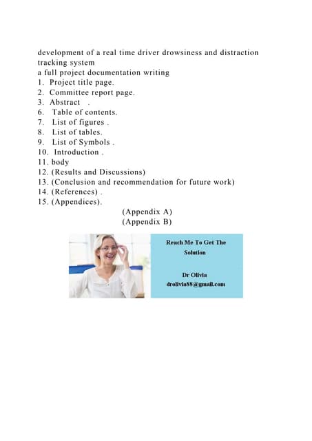Development Of A Real Time Driver Drowsiness And Distraction Trackin Docx