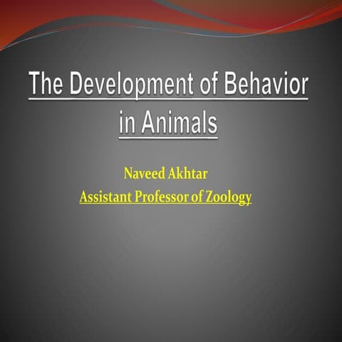 The Development of Behavior in Animals | PPTX