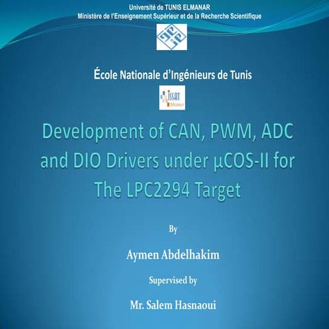 Development of can, pwm, adc and | PPTX | Operating Systems | Computer Software and Applications