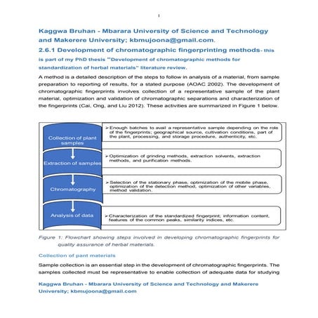 Development Of Chromatographic Methods For Herbal Material