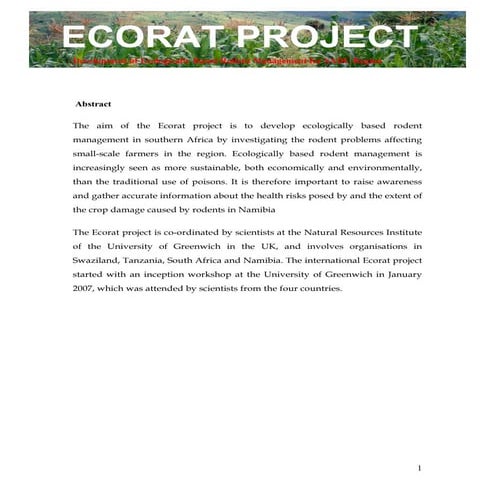 Development of ecologically based rodent management for sadc region | PDF