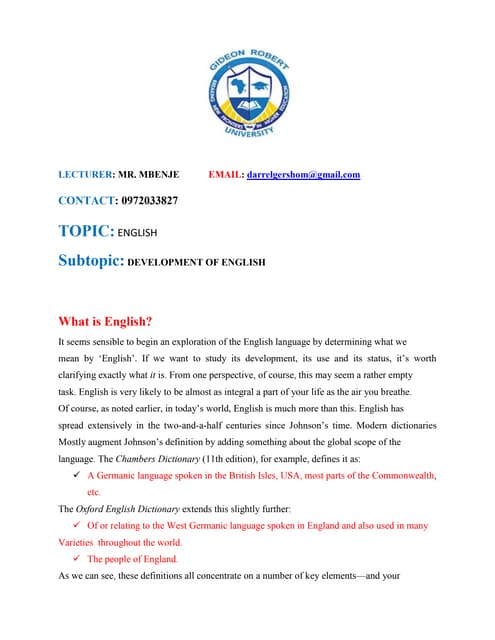 Categorizing English world | PPT