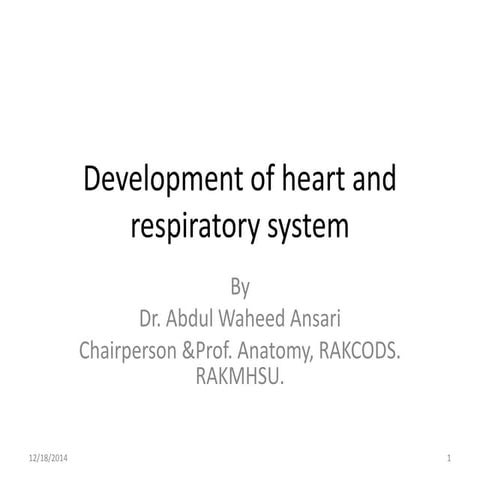 Development of heart and respiratory system | PPT
