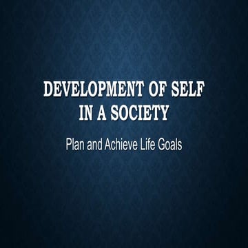 Development of self in a society | PPTX