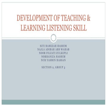 Listening Skill Development | PPT