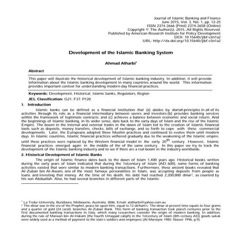 Development of the islamic banking system | PDF