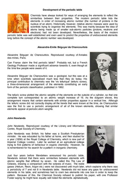 Development of the periodic table | PPTX